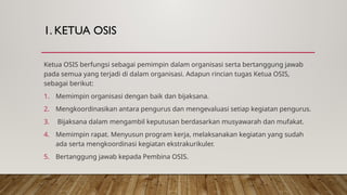 STRUKTUR ORGANISASI DAN JOB DESCRIPTION OSIS | PPTX