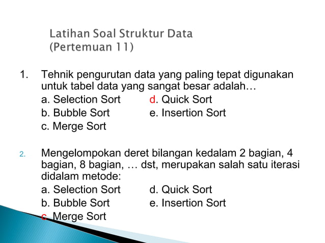 Jawaban Struktur data soal-latihan | PPT