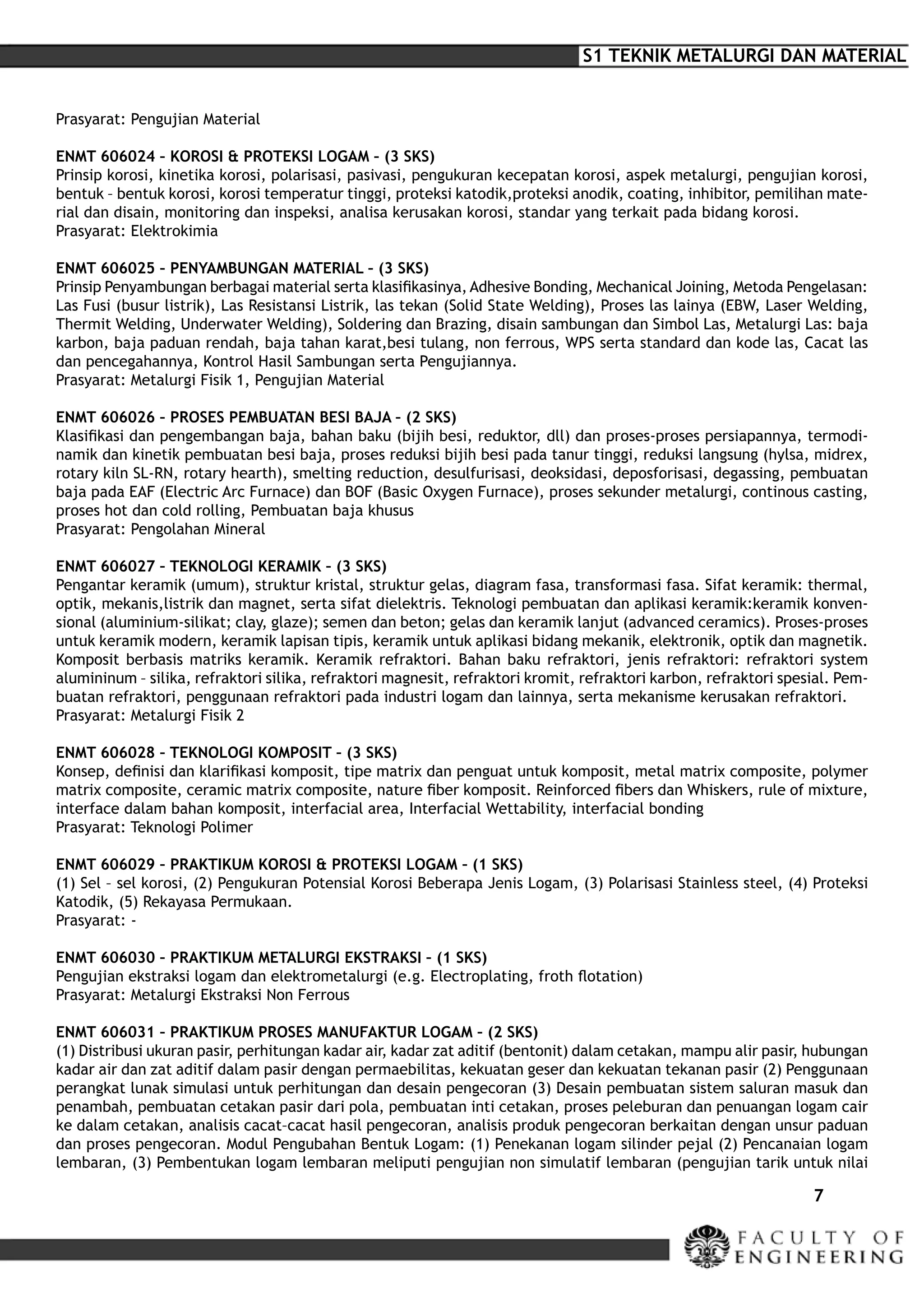 Struktur kurikulum-s1-teknik-metalurgi-dan-material | PDF