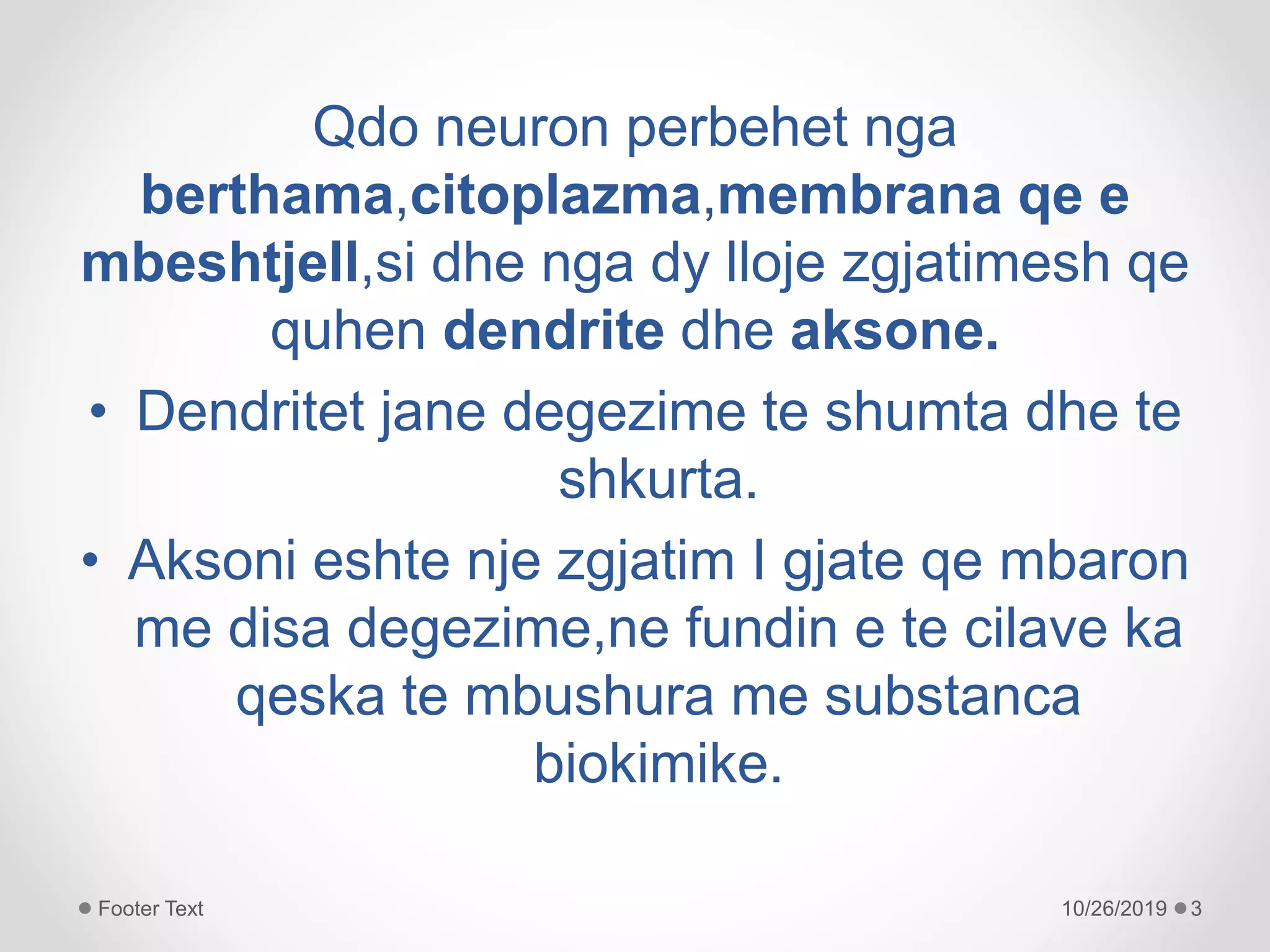 Struktura dhe Funksionet e Sistemit Nervor | PPTX