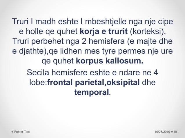 Struktura dhe Funksionet e Sistemit Nervor | PPTX