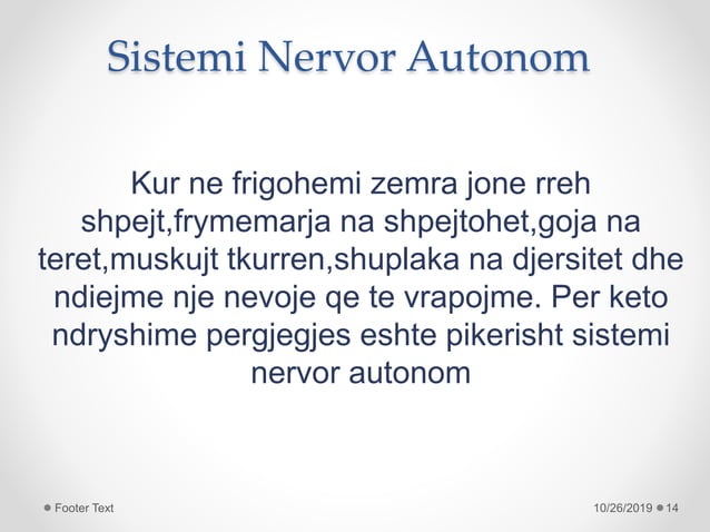 Struktura dhe Funksionet e Sistemit Nervor | PPTX