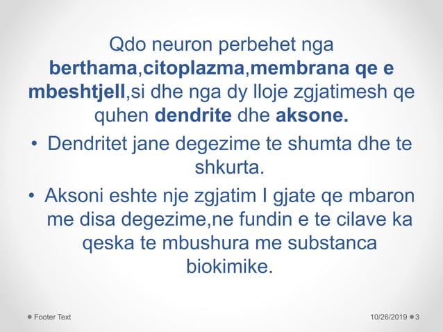 Struktura dhe Funksionet e Sistemit Nervor | PPTX