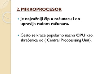 Struktura računara prezentacija za 8. razred | PPTX