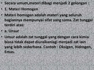 STRUKTUR ATOM DAN PENGGOLONGAN MATERI | PPTX