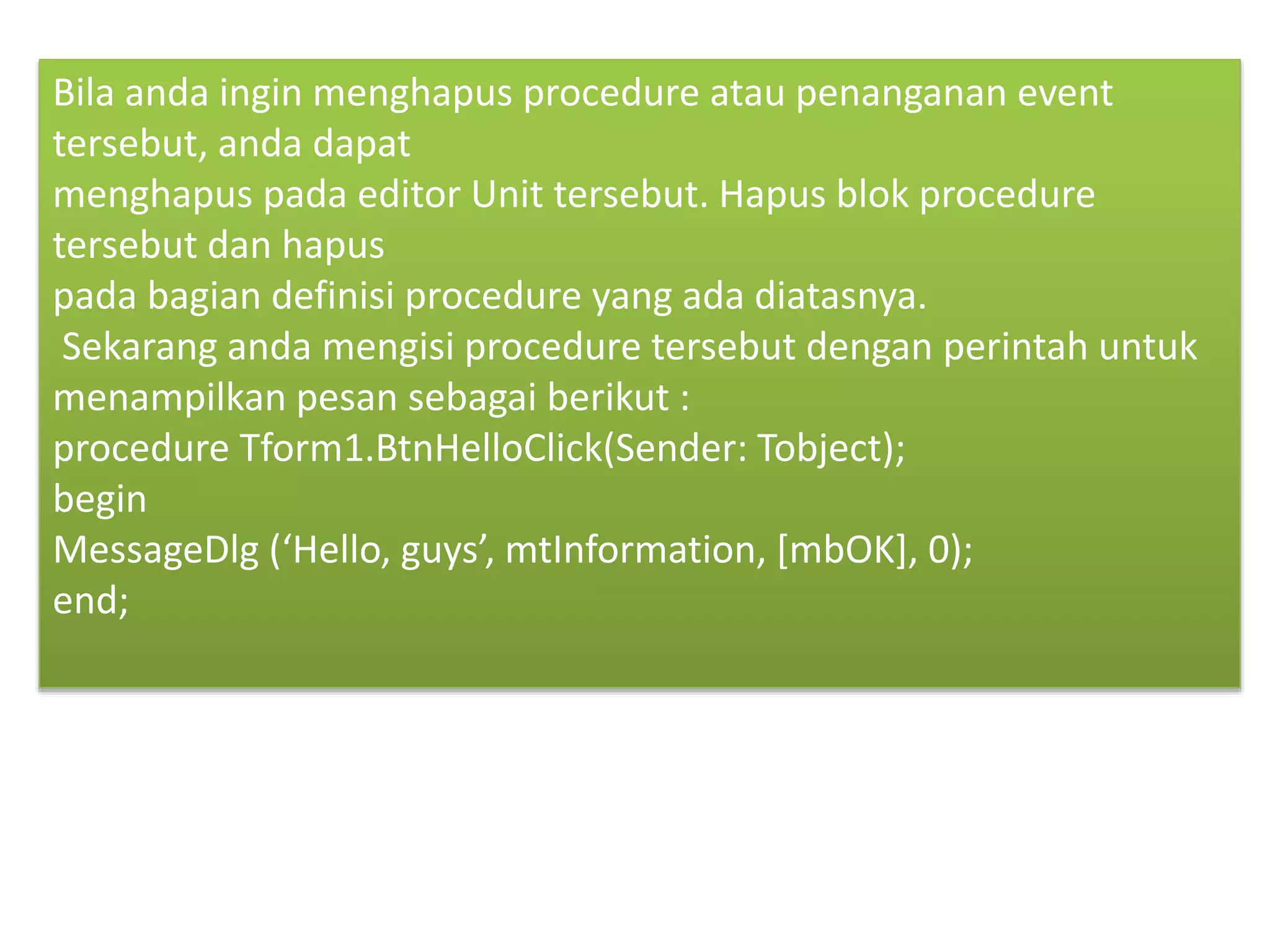 Struktur bahasa delphi | PPTX