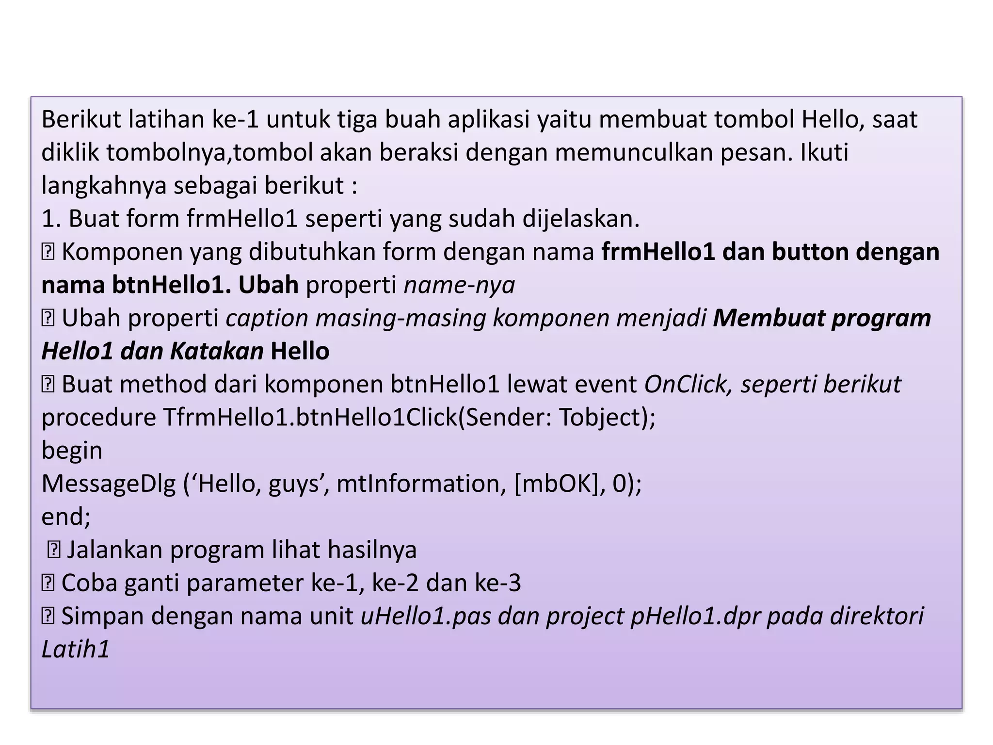Struktur bahasa delphi | PPTX