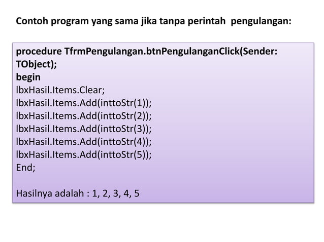 Struktur bahasa delphi | PPTX