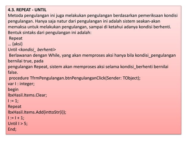 Struktur bahasa delphi | PPTX
