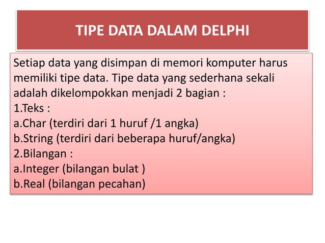 Struktur bahasa delphi | PPTX