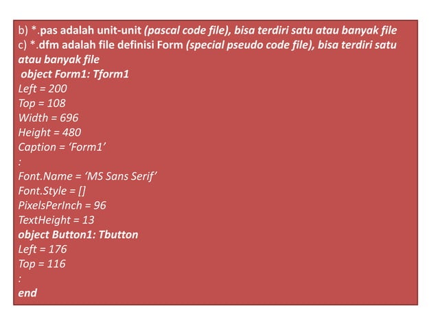 Struktur bahasa delphi | PPTX