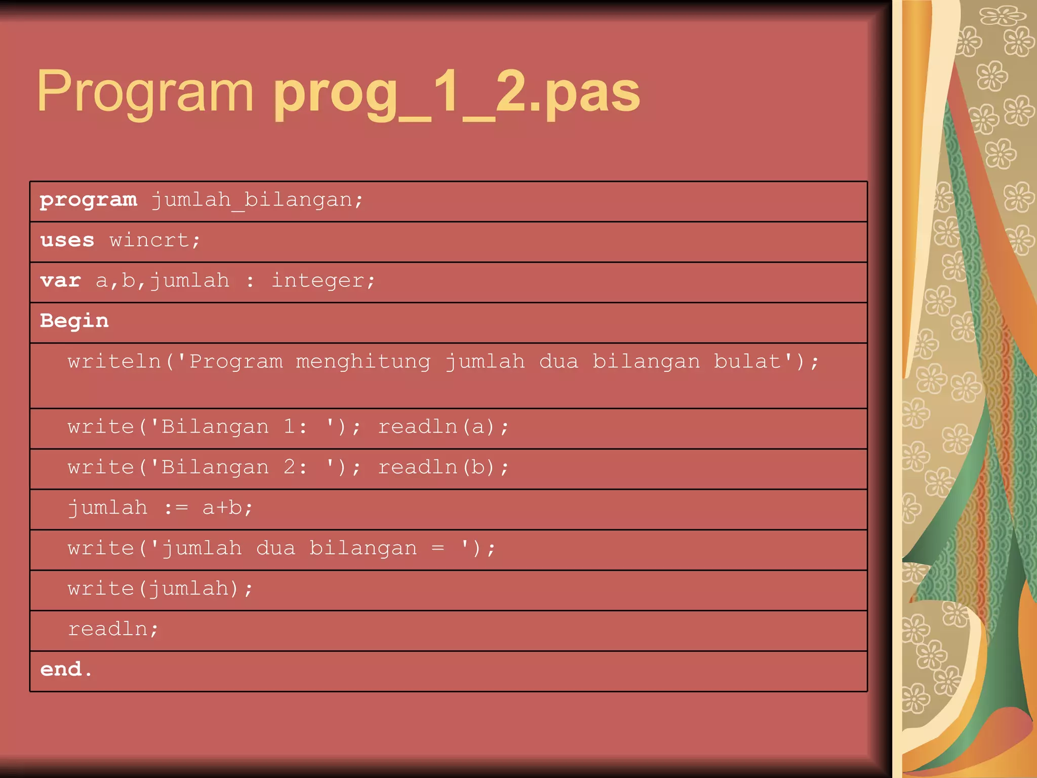 Struktur Bahasa Pascal[1] | PPT