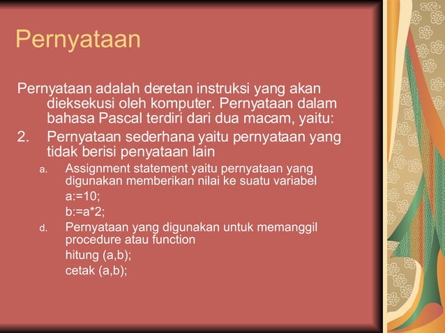 Struktur Bahasa Pascal[1] | PPT