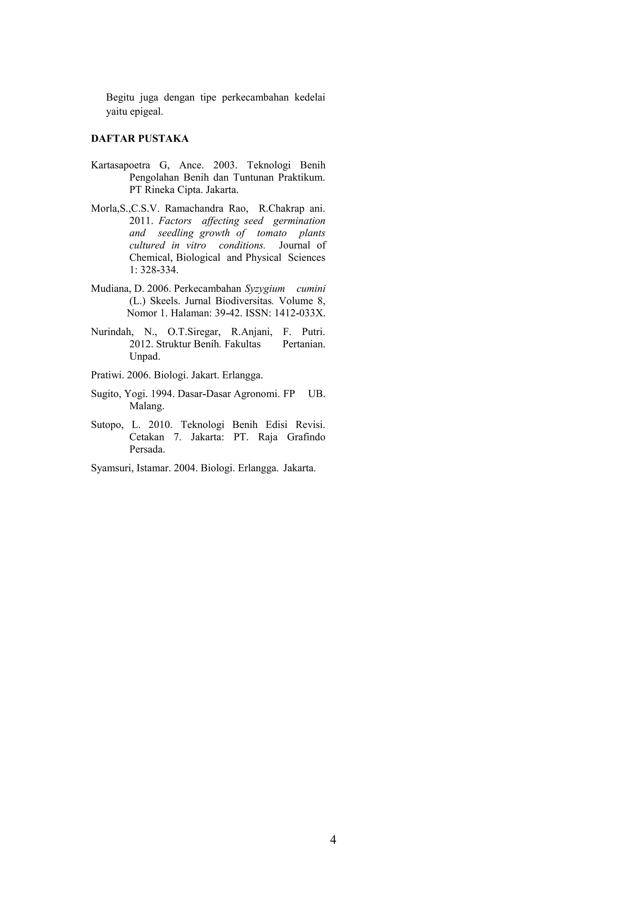 Struktur Benih dan Tipe Perkecambahan unzila (131) | PDF