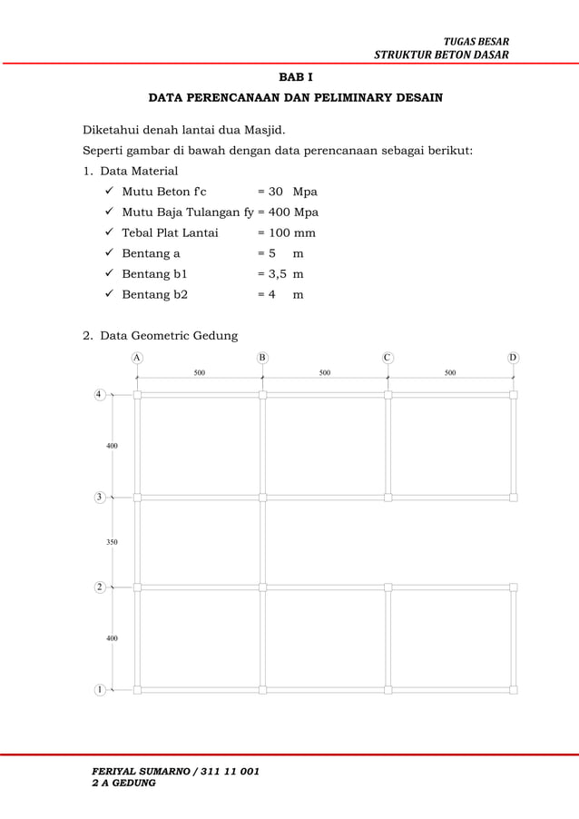 PERHITUNGAN TULANGAN LONGITUDINAL BALOK BETON BERTULANG RANGKAP | PDF | Civil Engineering ...