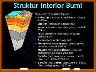 Struktur Bumi dan bagian bagian bumi materi ppt untuk sekolah | PPT