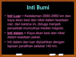 Struktur Bumi dan bagian bagian bumi materi ppt untuk sekolah | PPT