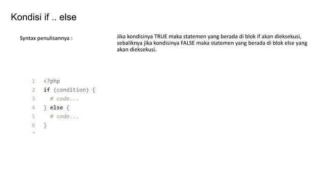 Struktur dan kondisi pada bahasa pemrograman php | PPT