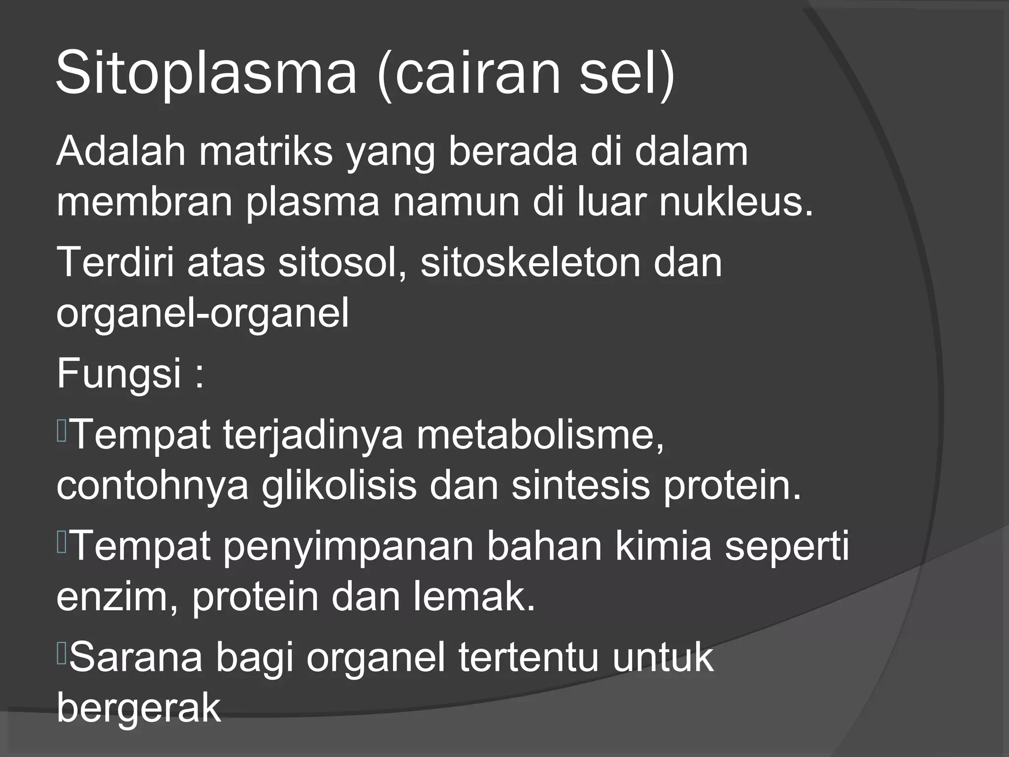 Struktur dan organel sel | PPT