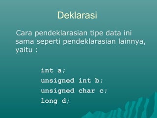 Struktur dan tipe data | PPT