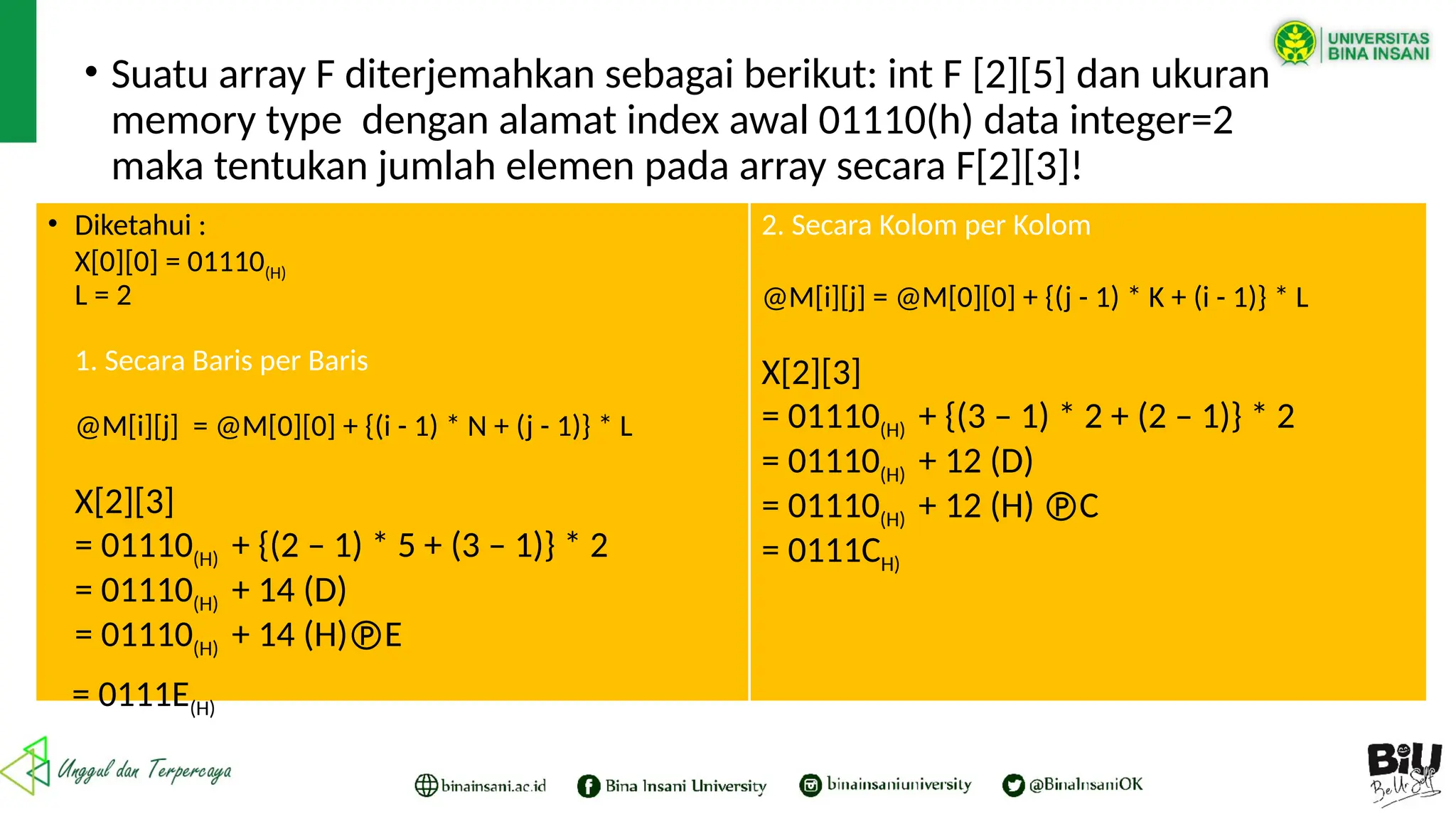Struktur Data-Pertemuan 2 Semeser 1 Universitas Bina Insani Kota Bekasi | PPT