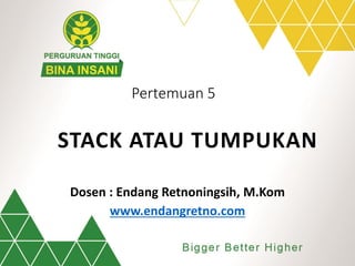 Pertemuan 5 Stack atau Tumpukan | PDF