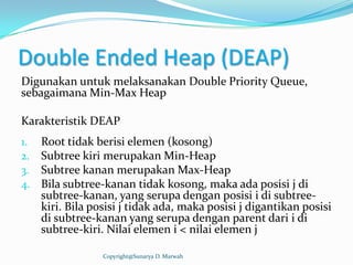 Struktur data 09 (double ended heap) | PPTX | Programming Languages | Computing
