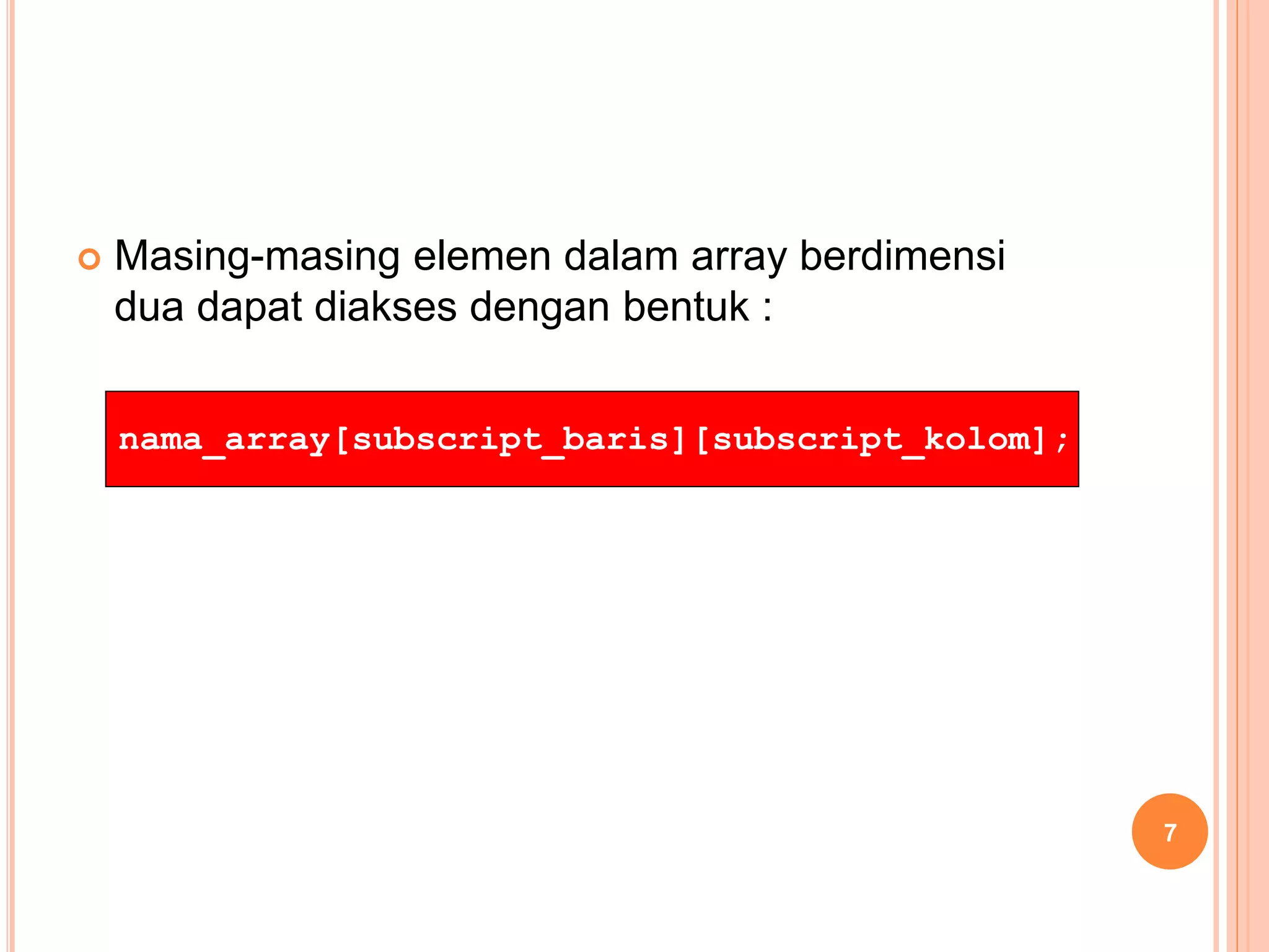 Materi : Struktur Data (2 Array) | PPTX