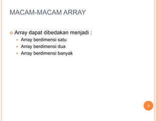 Materi : Struktur Data (2 Array) | PPTX