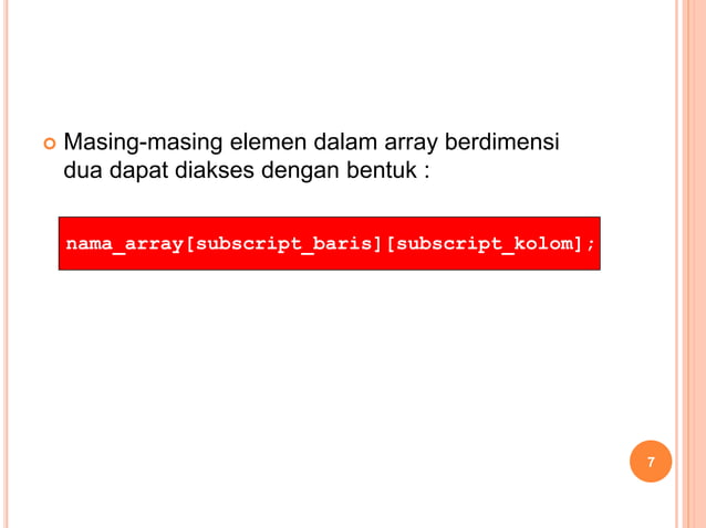 Materi : Struktur Data (2 Array) | PPT