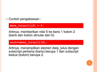 Materi : Struktur Data (2 Array) | PPTX