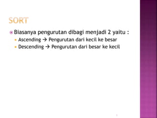 Materi : Struktur Data (3 Sort) | PPTX