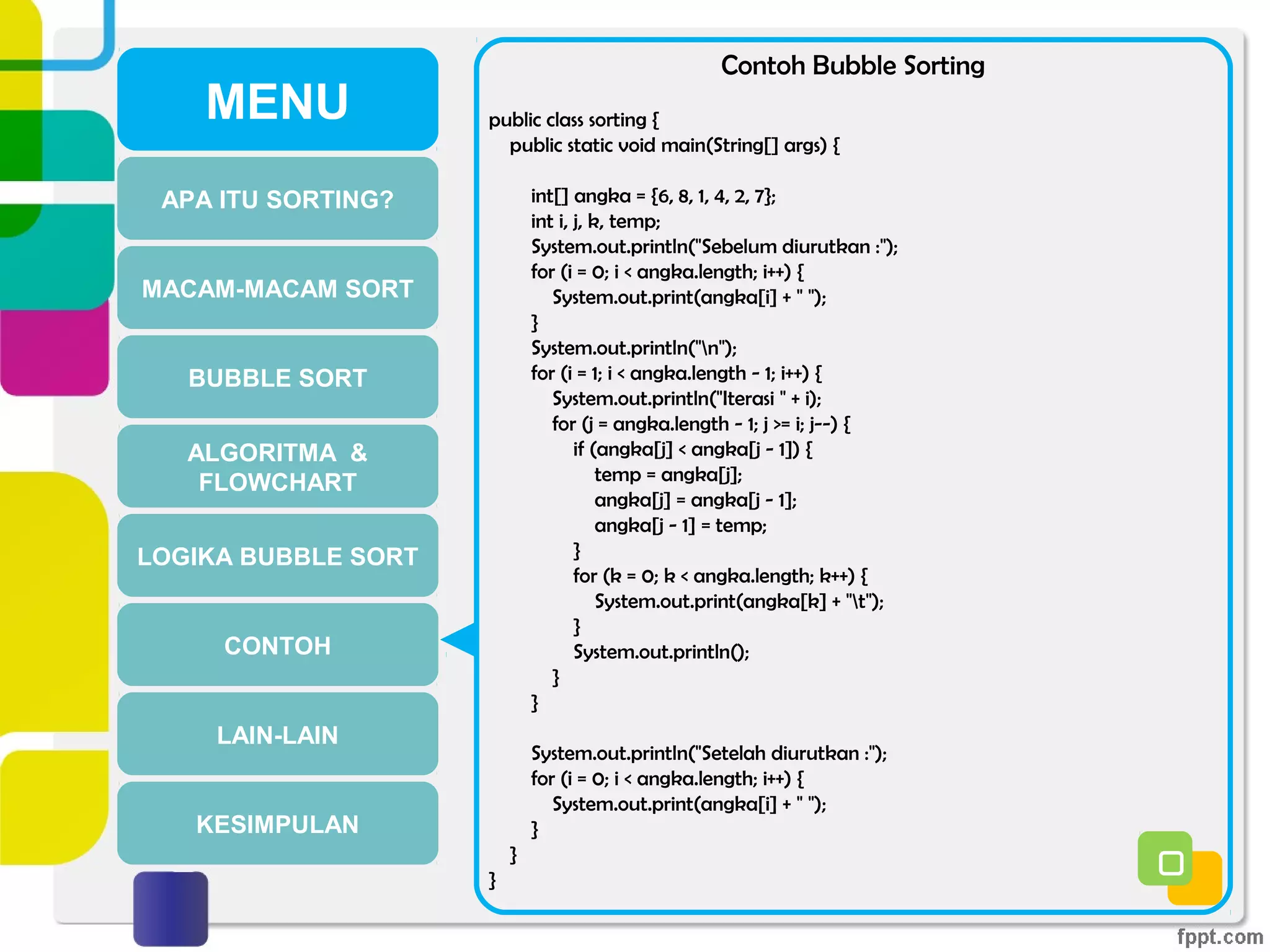Struktur data (bubble sort) | PPT