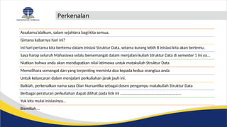 Struktur Data Inisiasi 1 Mata Kuliah Strukture Data | PPTX