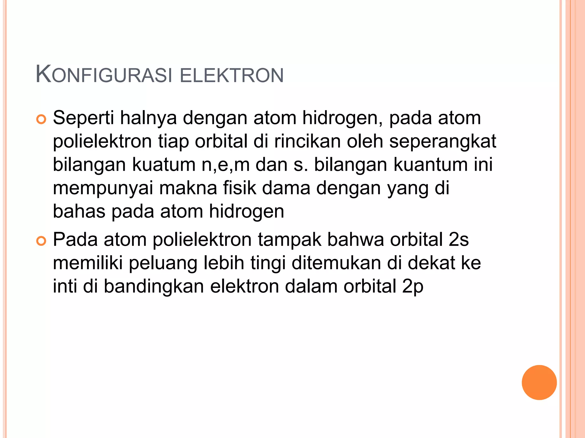 Struktur elektron atom polielektron | PPTX