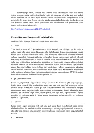 Struktur enzim | PDF