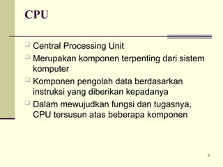 Modul Struktur Fungsi CPU Pada Prodi Ilmu Komputer | PPT
