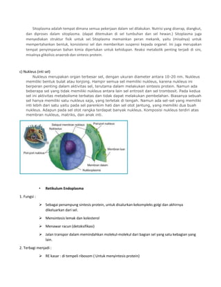 Struktur & fungsi organel sel | DOCX