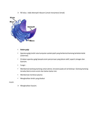 Struktur & fungsi organel sel | DOCX