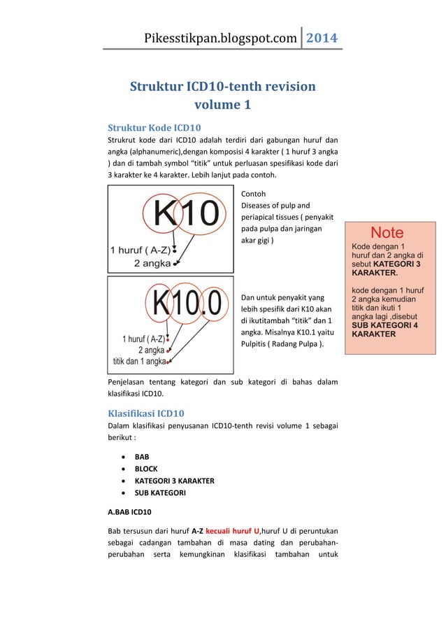 Struktur icd10 tenth revision volume 1 | PDF