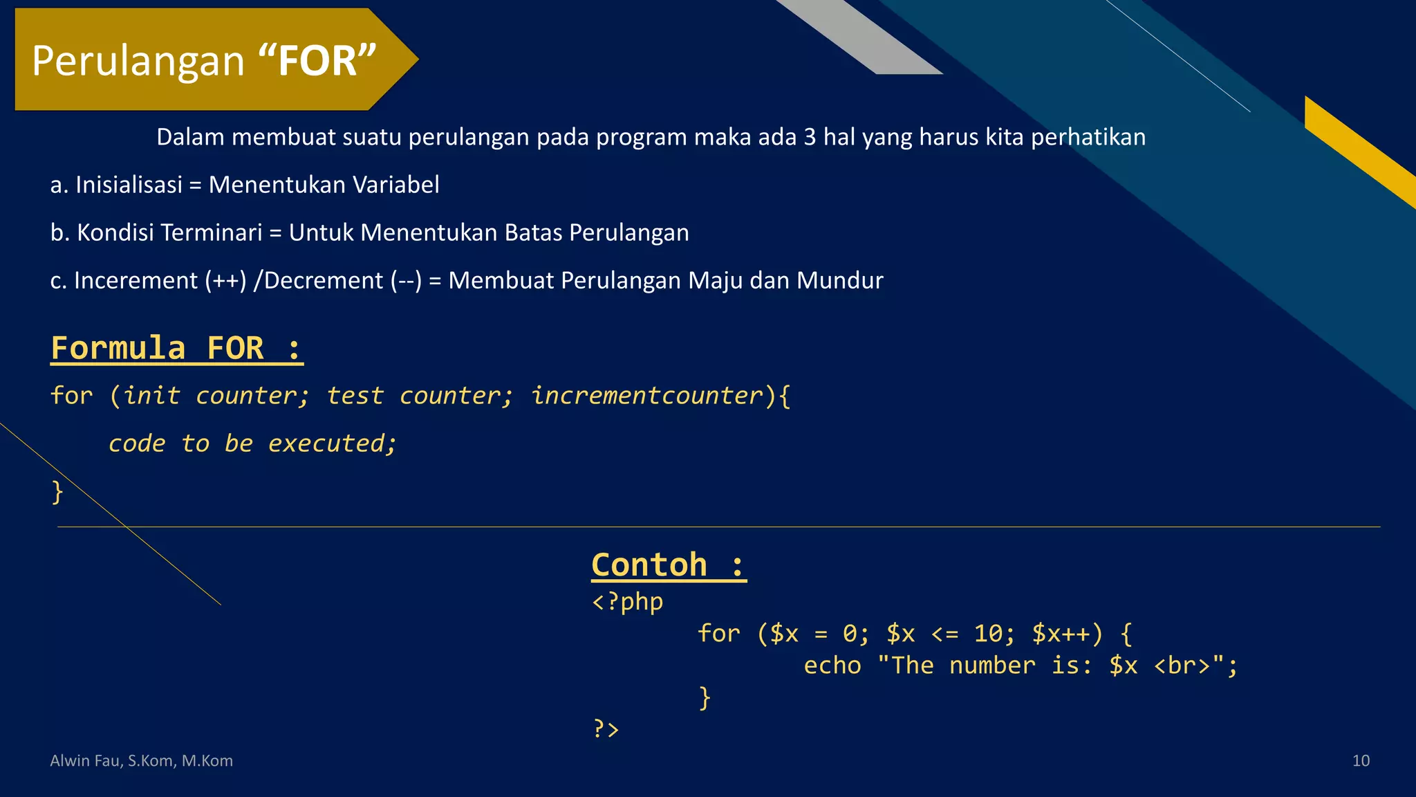 Struktur kendali (control flow) | PPTX