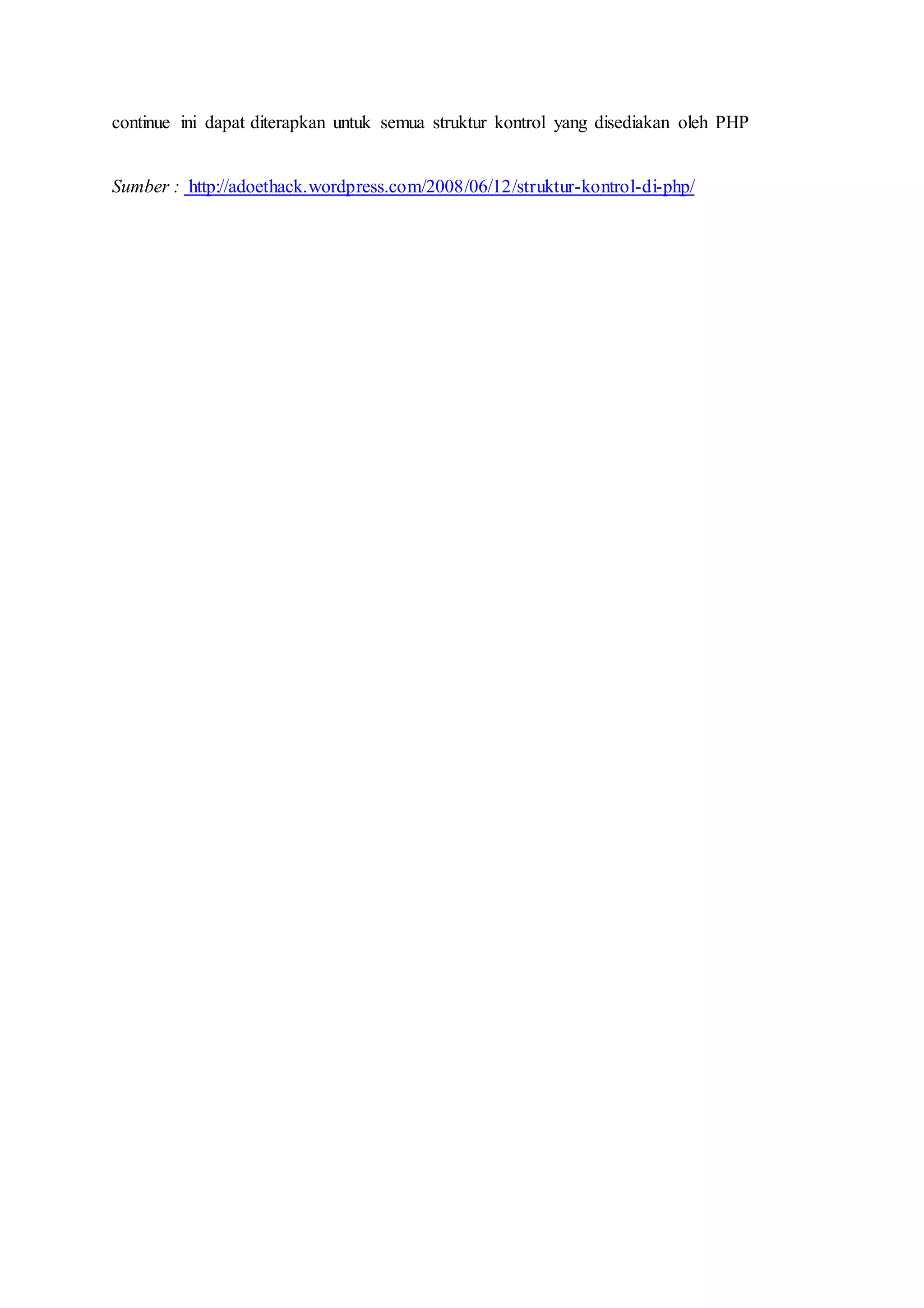 Struktur kontrol dalam php | PDF