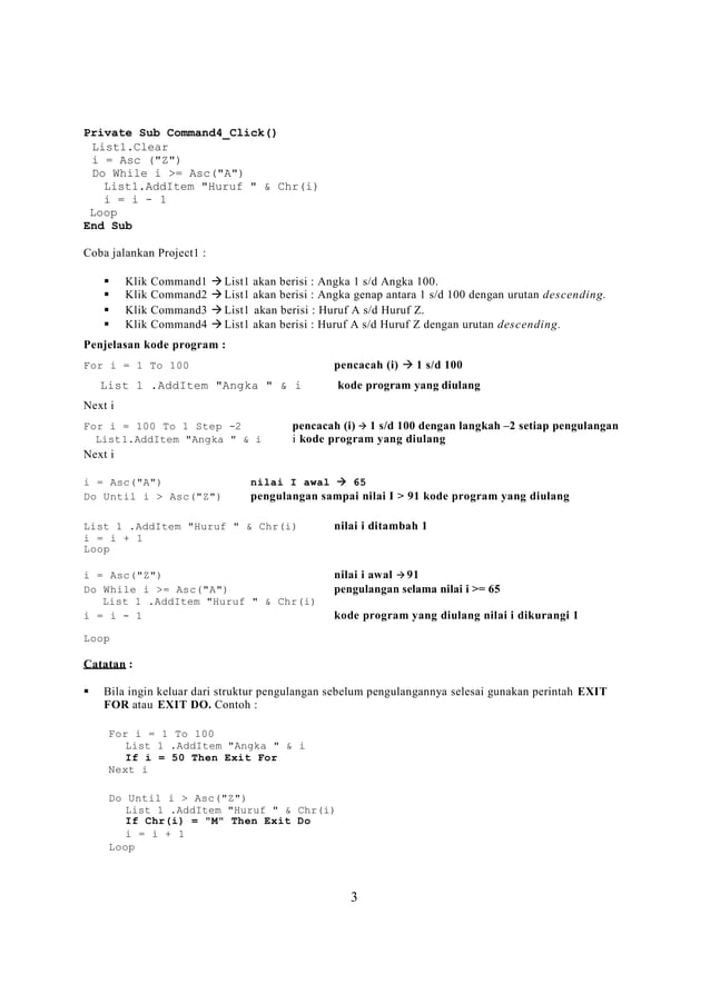 Struktur kontrol perulangan | PDF