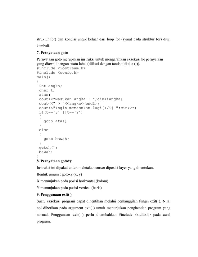 Struktur kontrol perulangan | PDF