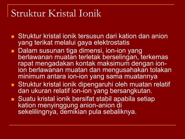 Struktur kristal ionik | PPTX
