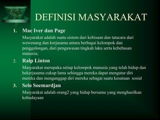 Struktur masyarakat indonesia | PPTX