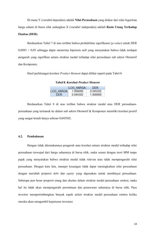 Pengaruh Struktur Modal terhadap Nilai Perusahaan | PDF
