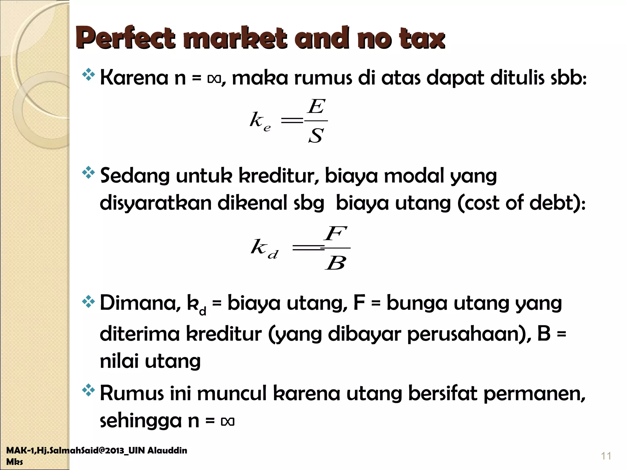 Struktur modal | PPT