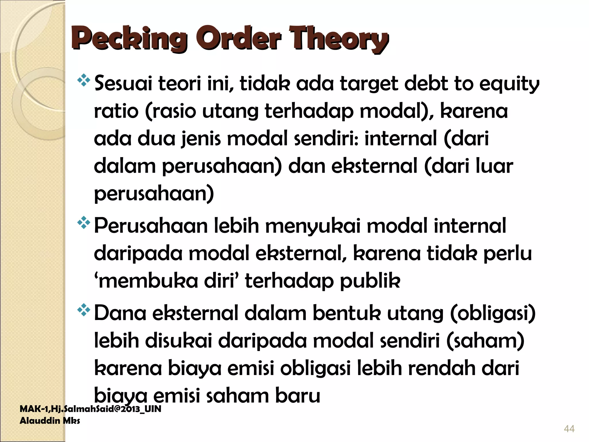 Struktur modal | PPT