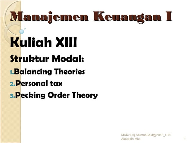 Struktur modal | PPT